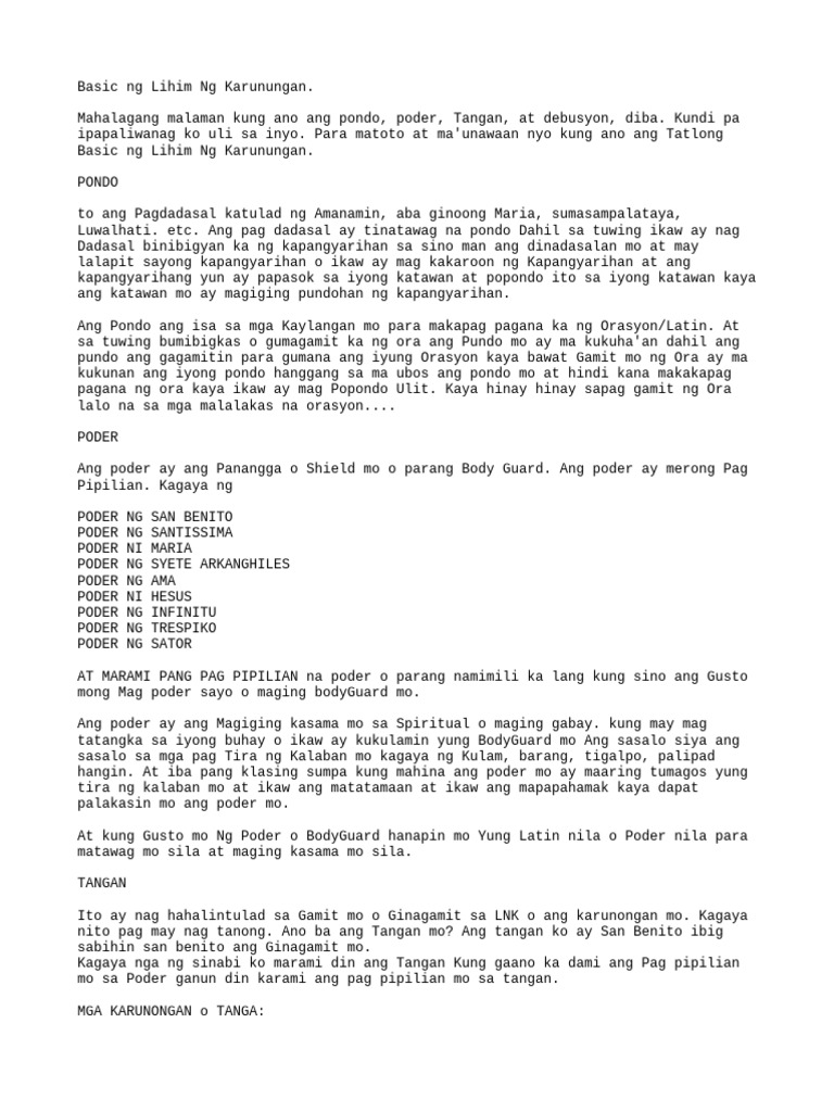 Basic NG Lihim NG Karunungan | PDF