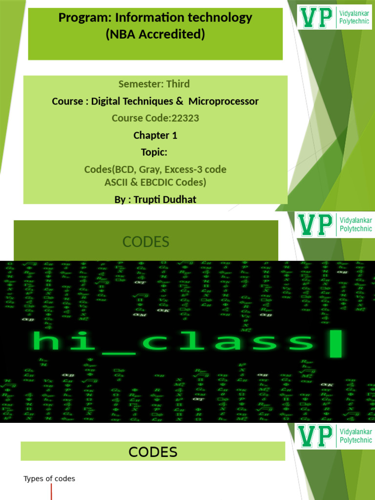 Lecture 12 & 13 DTM Codes) | PDF | Binary Coded Decimal | Ebcdic