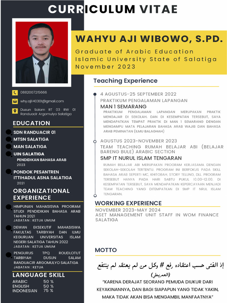 CV Wahyu Aji Wibowo | PDF