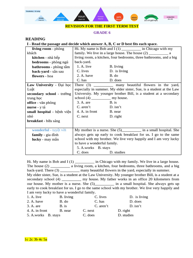 De Cuong On Tap Tieng Anh 6 HK1 23 24 | PDF
