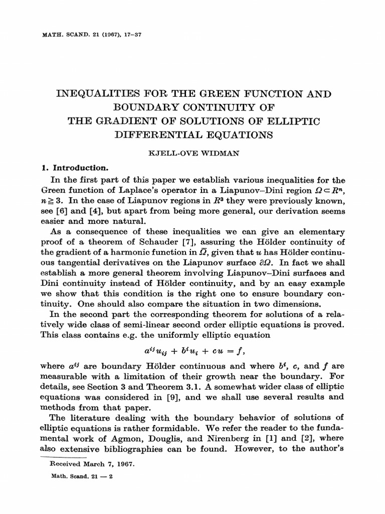 Widman paper 1967 | PDF