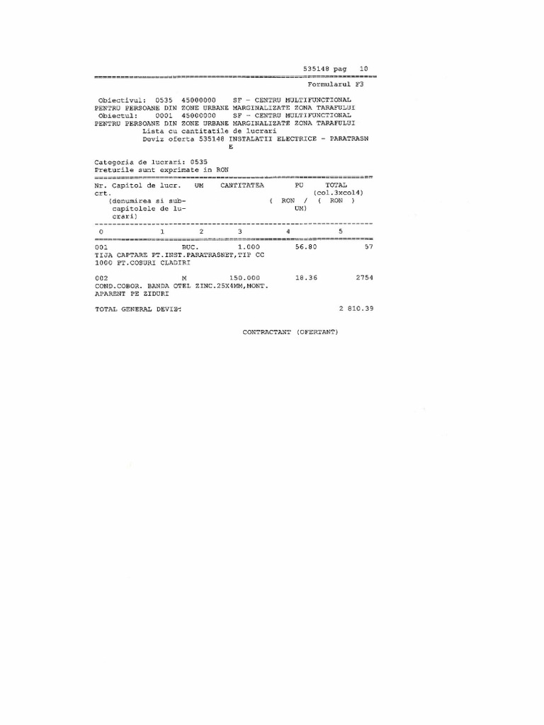 Deviz Electrice Paratrasnet | PDF