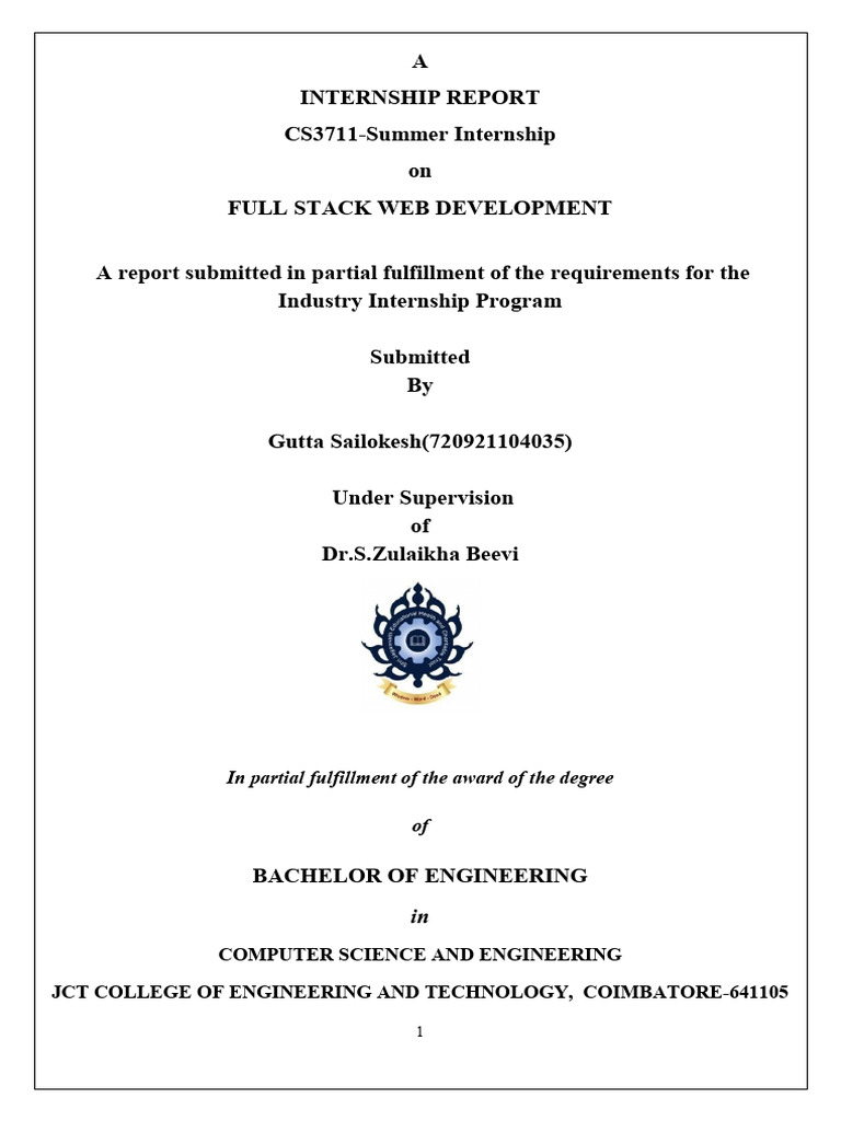 internship report1 | PDF | Web Development | Engineering