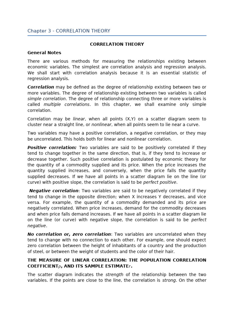 Chapter 3 - CORRELATION THEORY | PDF | Multivariate Statistics | Statistical Theory