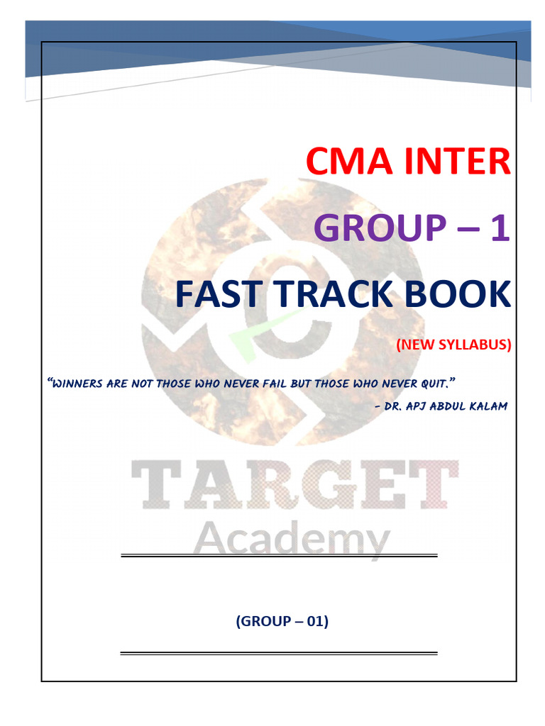 Cma Inter g1 Fast Track Book 15-05-2024 | PDF | Share Repurchase ...