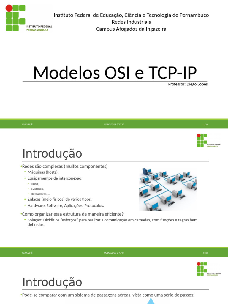 AULA_03 - Pilha OSI e TCPIP | PDF | Modelo OSI | Suíte de protocolo de internet