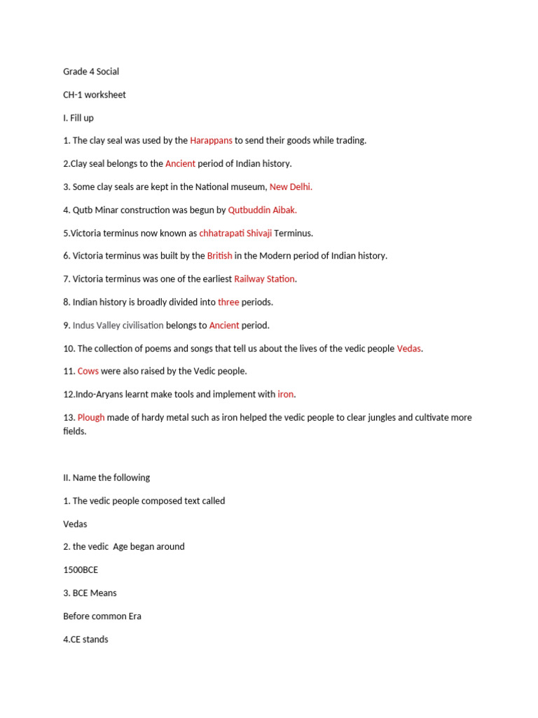 Civilisation Worksheet 1 | PDF