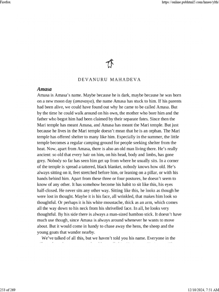 AMASA - BY Devanuru Mahadeva | PDF