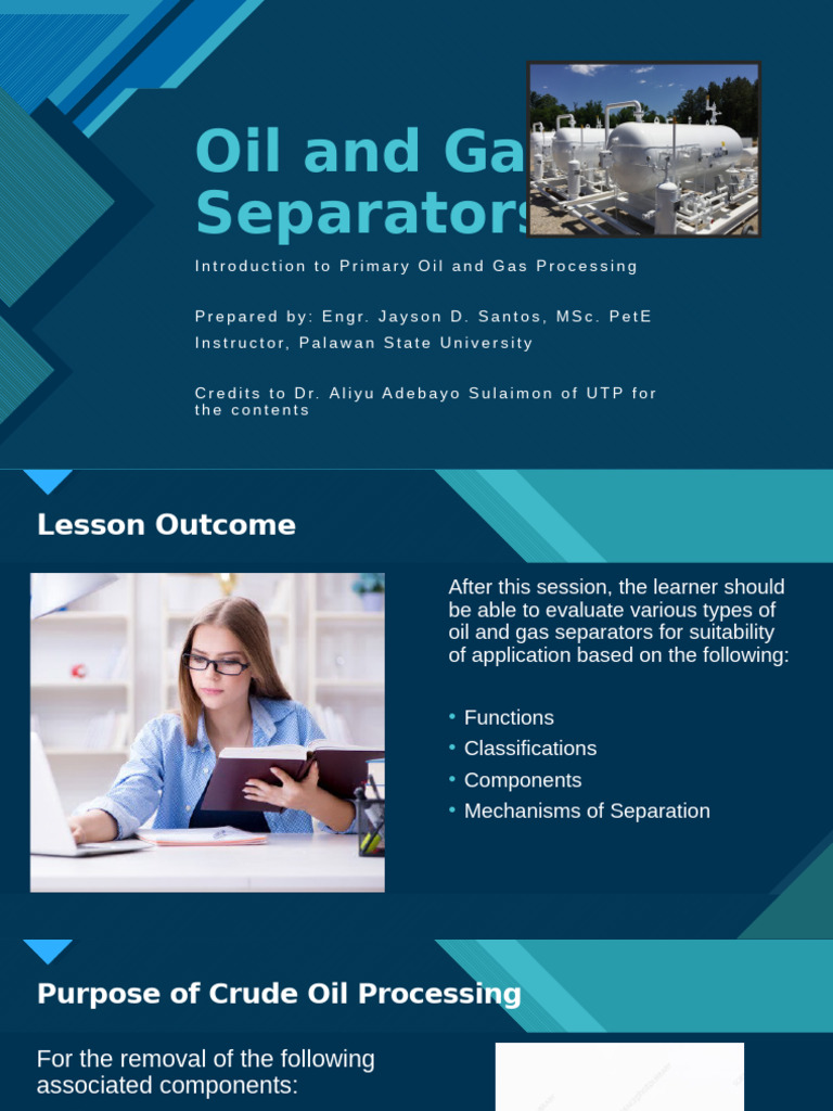 Lesson 1 Oil and Gas Separators | PDF | Petroleum | Oil