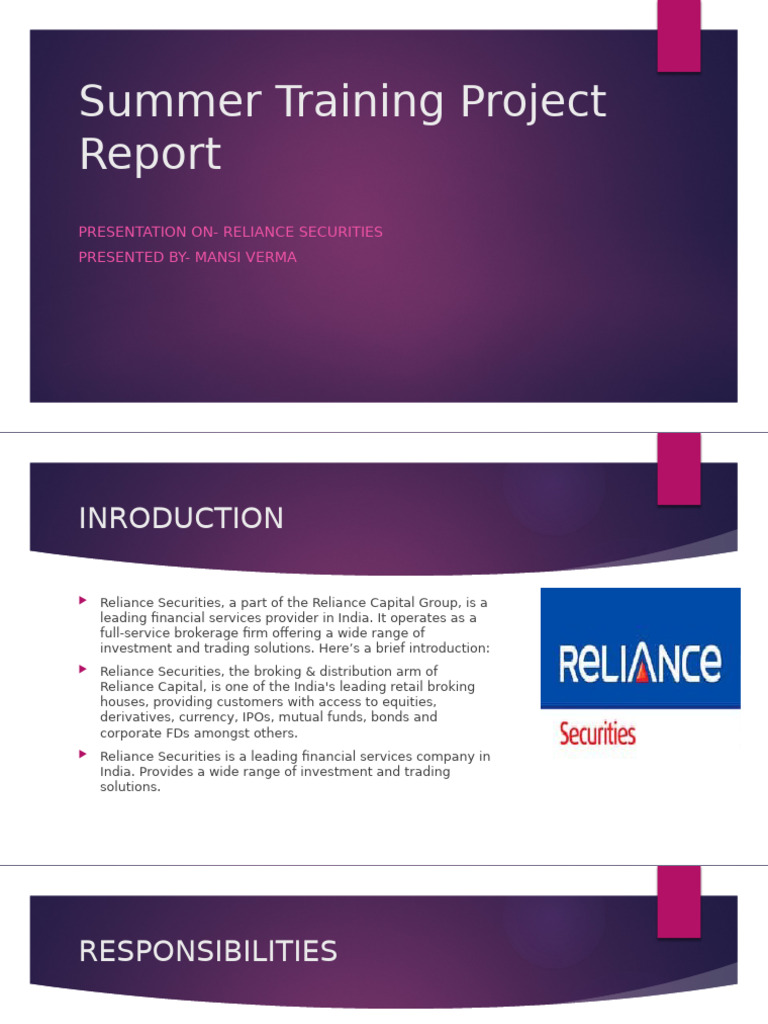 Reliance STPR | PDF