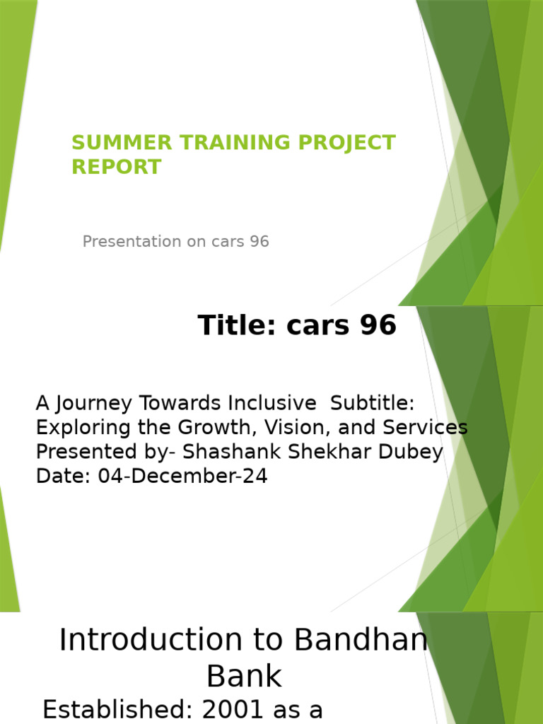 Summer Training Project Report | PDF