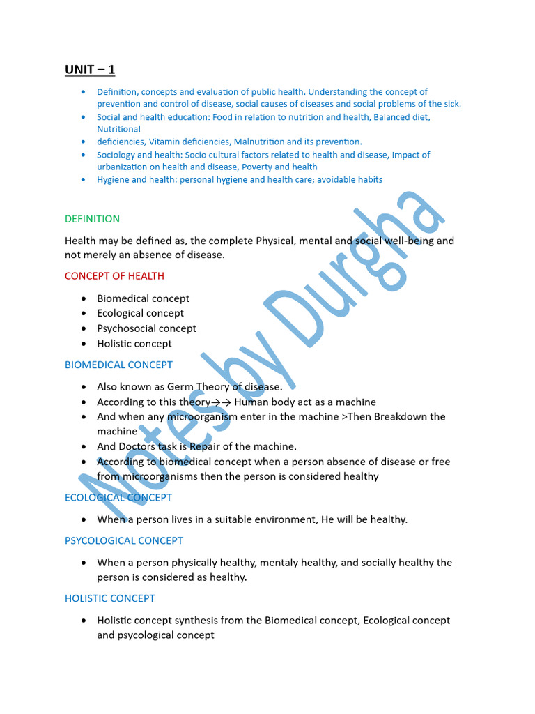 UNIT 1 Social and Preventative | PDF | Nutrients | Fat