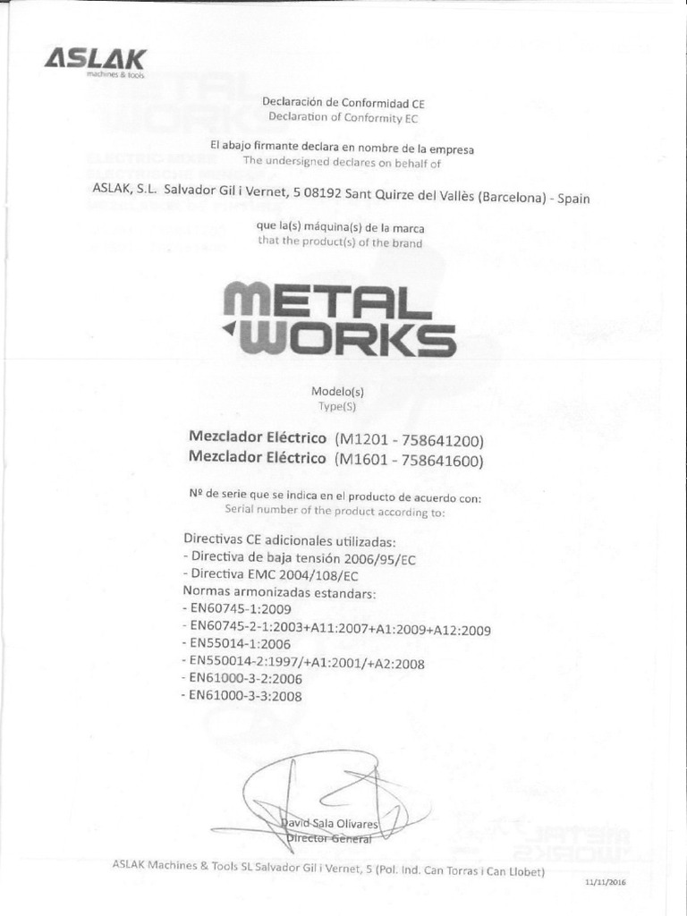Metal Works M1201 | PDF