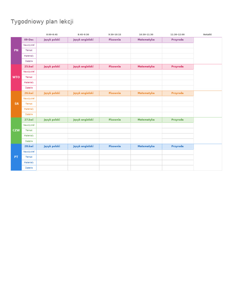 Plan Nauki Kai | PDF