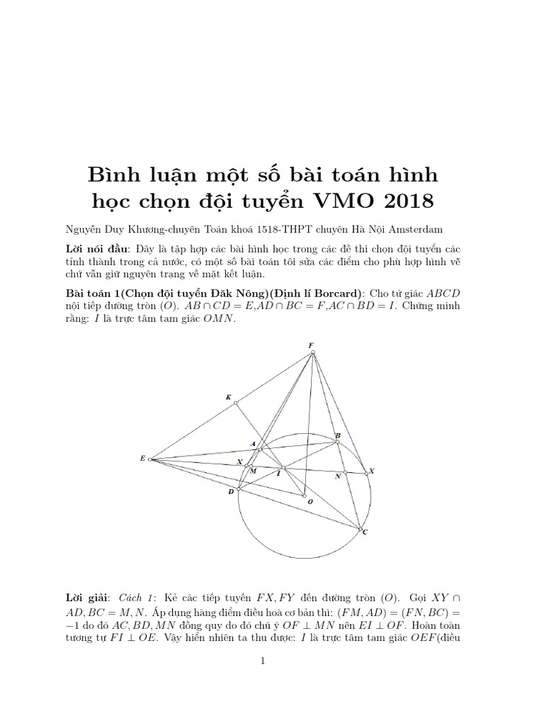 Chọn đội VMO 2018 | PDF