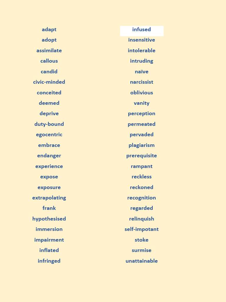 Key Behaviour Vocabulary Insights | PDF