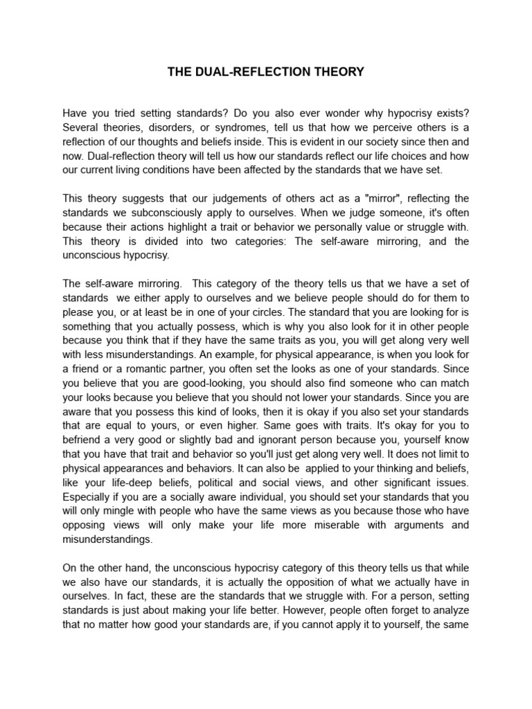 The Dual-Reflection Theory | PDF | Self Awareness | Self