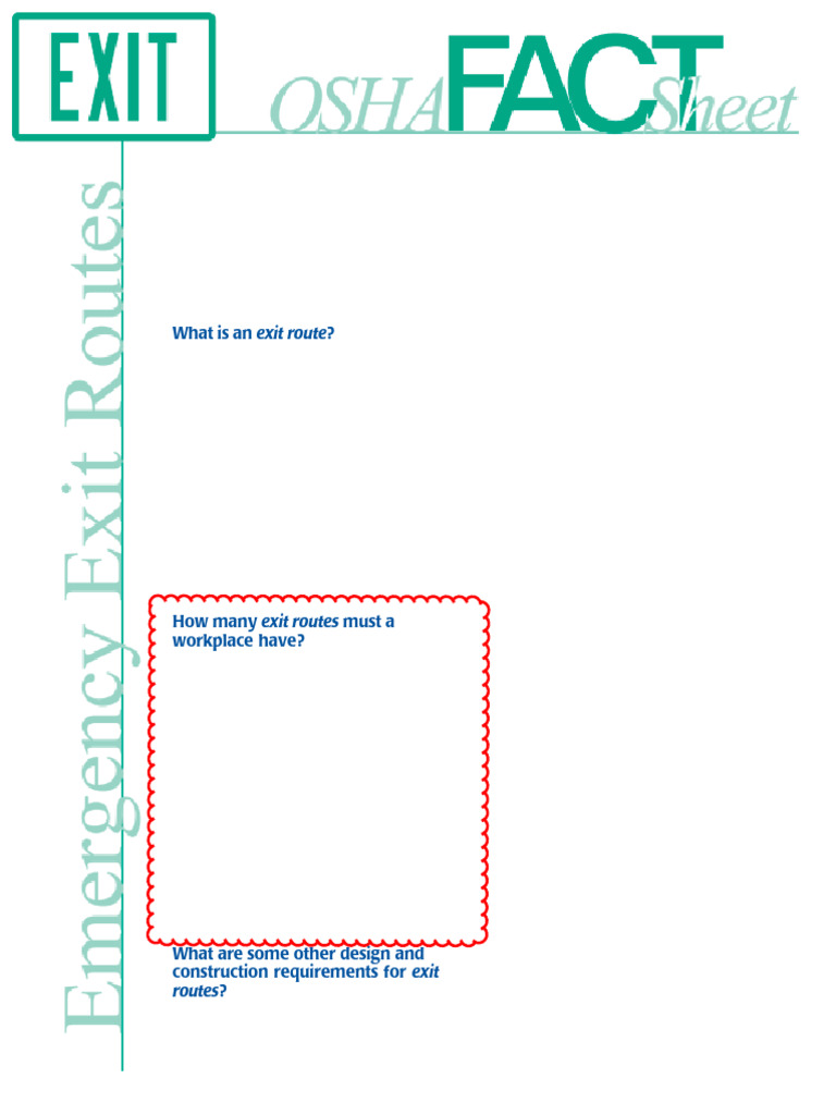 Emergency Exit Routes Factsheet - OSHA | PDF | Occupational Safety And ...