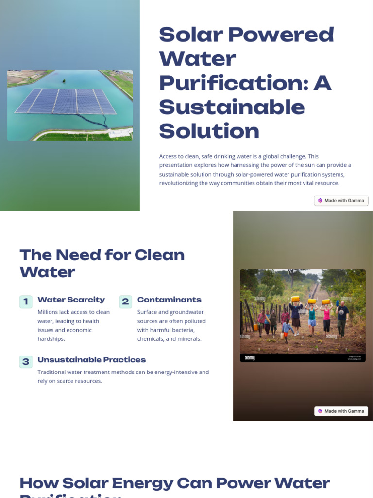 Solar Powered Water Purification A Sustainable Solution | PDF | Solar ...