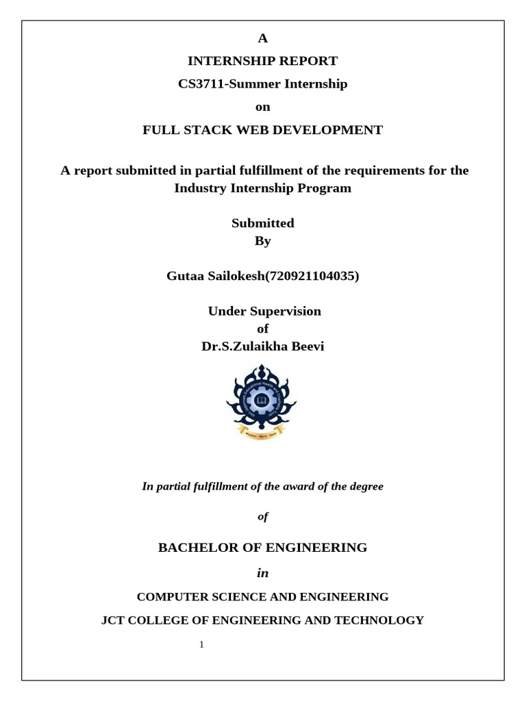 INTERNSHIP_REPORT[1] | PDF | Web Development | Engineering