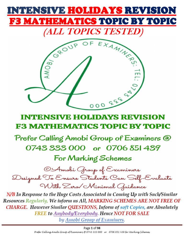 f3 Maths HTQ | PDF | Area | Equations