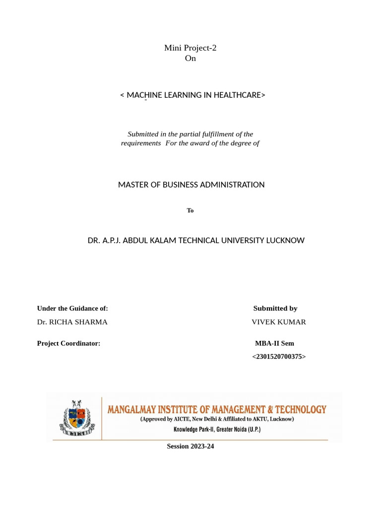 Machine Learning in Healthcare | PDF | Personalized Medicine | Machine ...