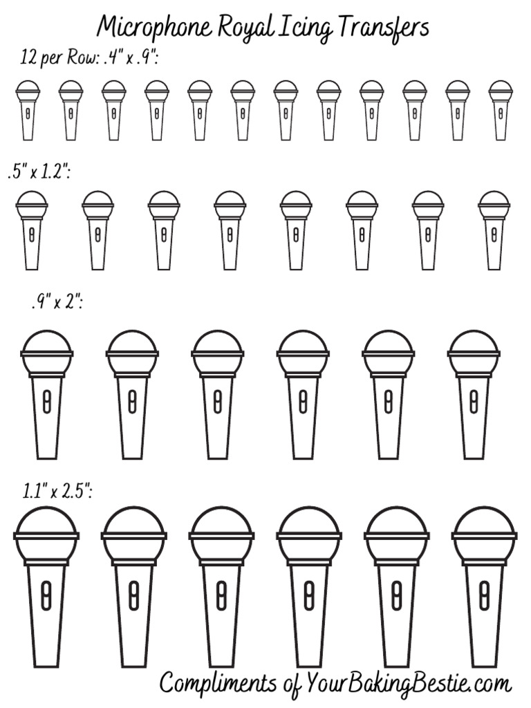 Microphone Royal Icing Transfers | PDF