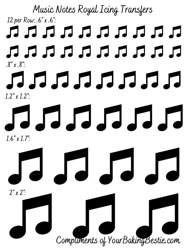 Music Notes Royal Icing Transfers | PDF