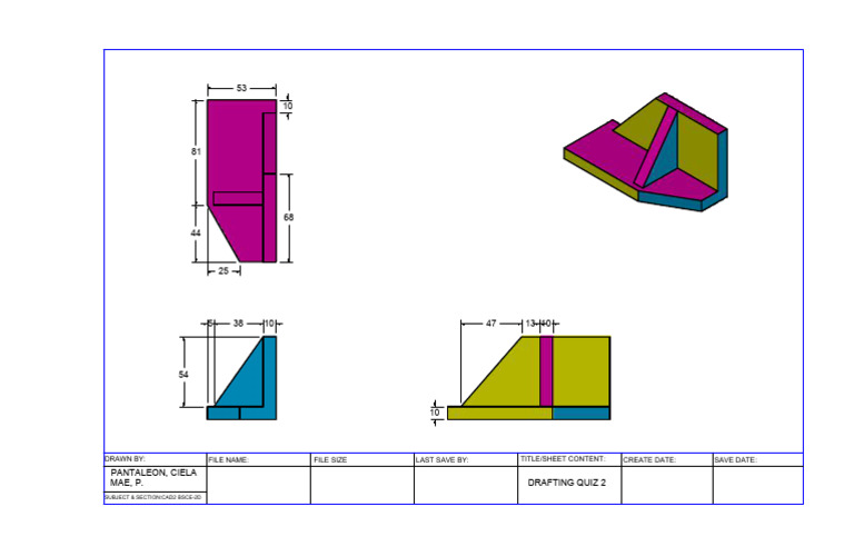 Drafting Quiz for CAD Students | PDF