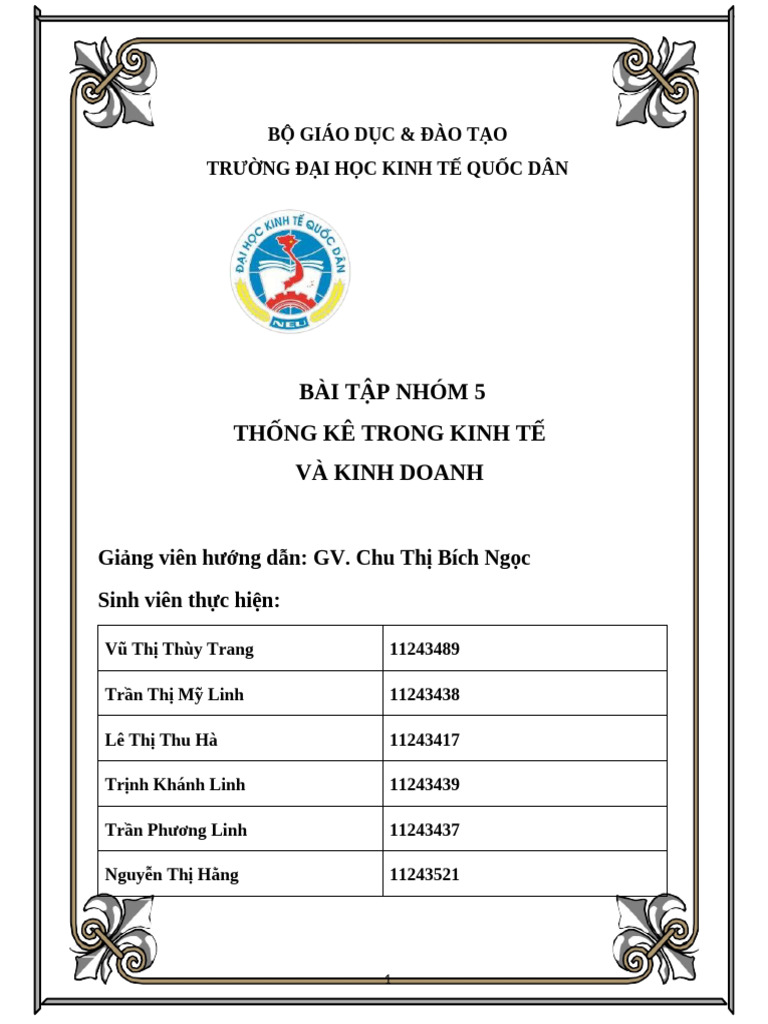 Bài Tập Nhóm 5 Tkkd | PDF