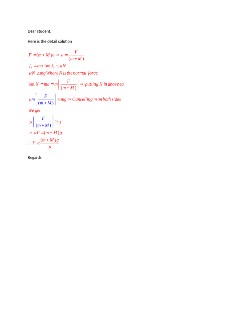 Friction Problem | PDF