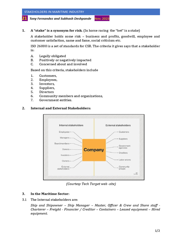Note No. 21 - Final Stakeholders Extra Masters Prograpm Synergetics ...