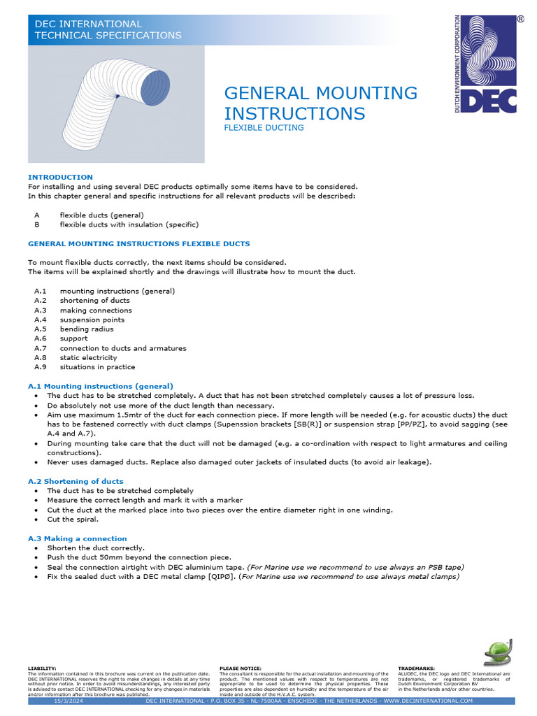 Flexible Duct Mounting Guide | PDF | Duct (Flow) | Building Engineering