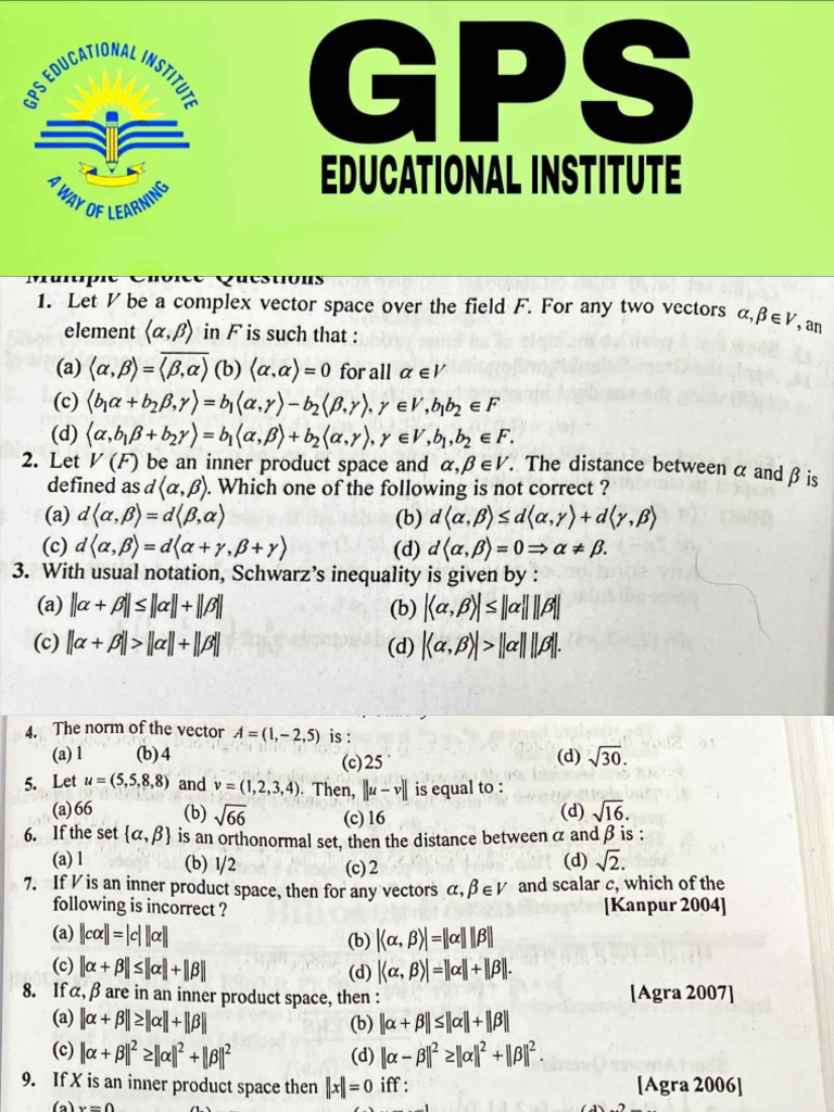 Bilinear and Inner Product | PDF