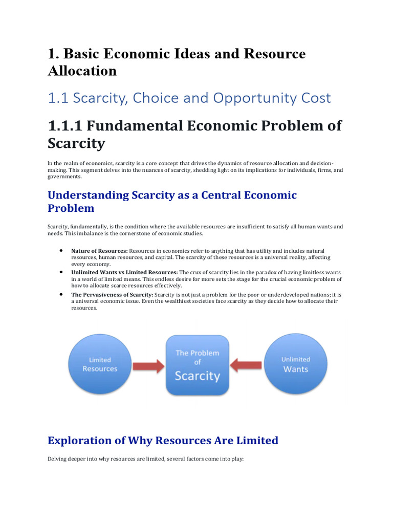 Basic Economic Ideas and Resource Allocation | PDF | Economics ...