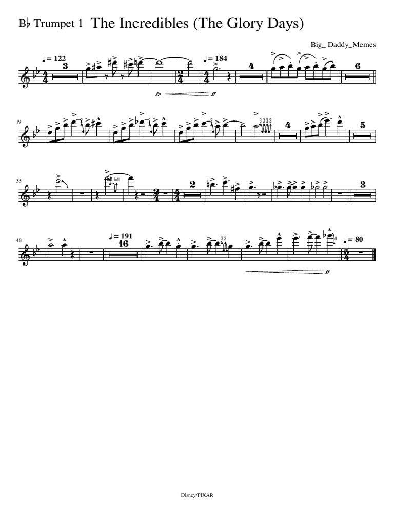 Lead Trumpet Music Freom The Incredibles Michael Morse | PDF
