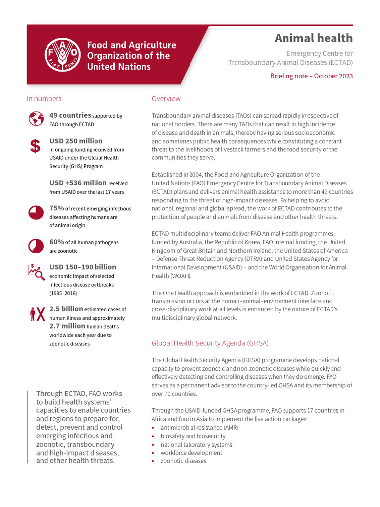 FAO ECTAD Animal Health | PDF | Food And Agriculture Organization ...