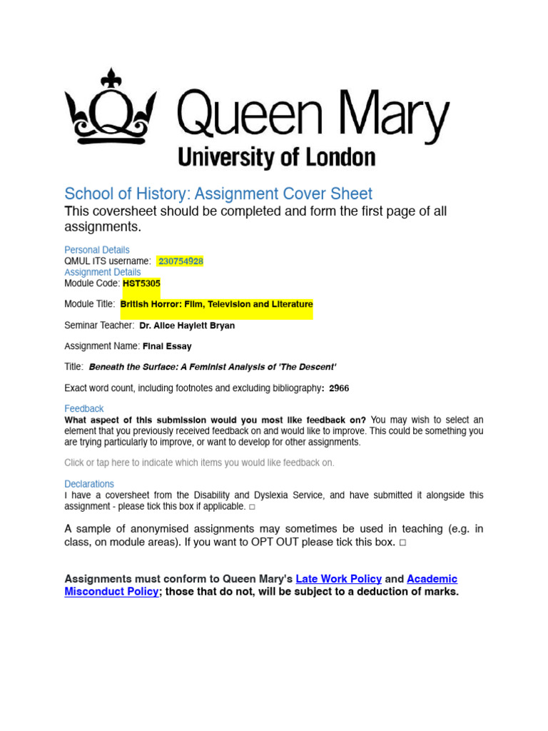 Horror Final Essay Submission | PDF