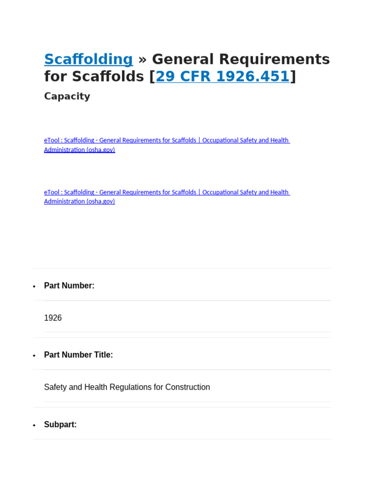 Swcaffolding Osha Requirements | PDF | Occupational Safety And Health ...