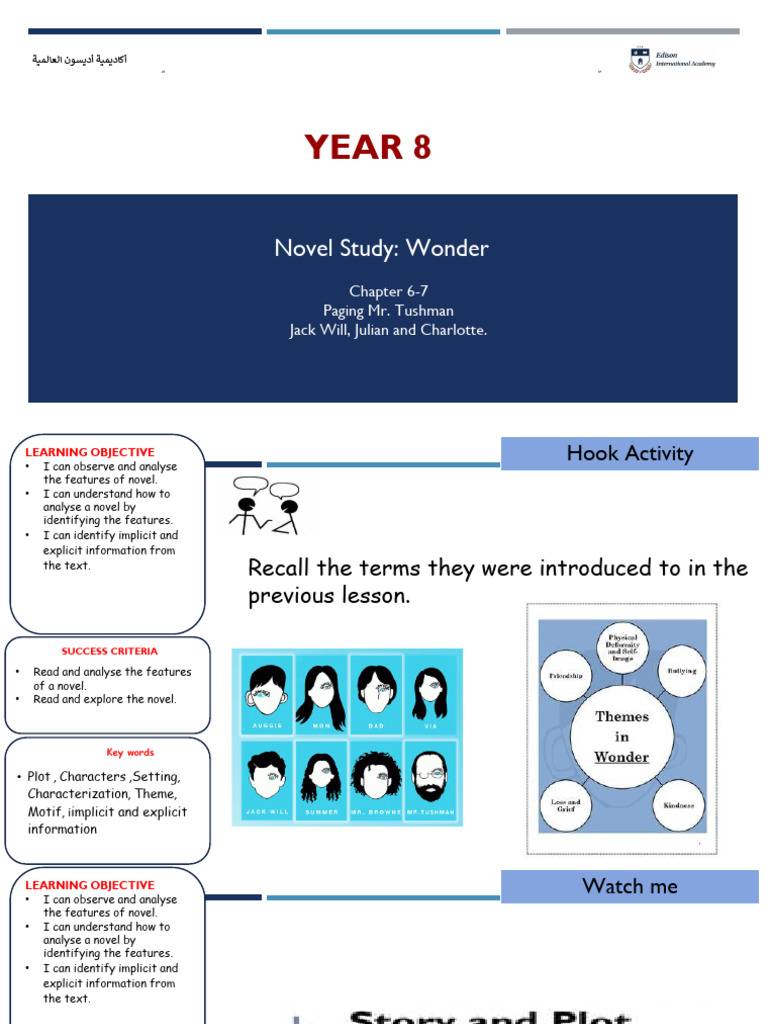Week 5 Novel Study Yr 8 | PDF