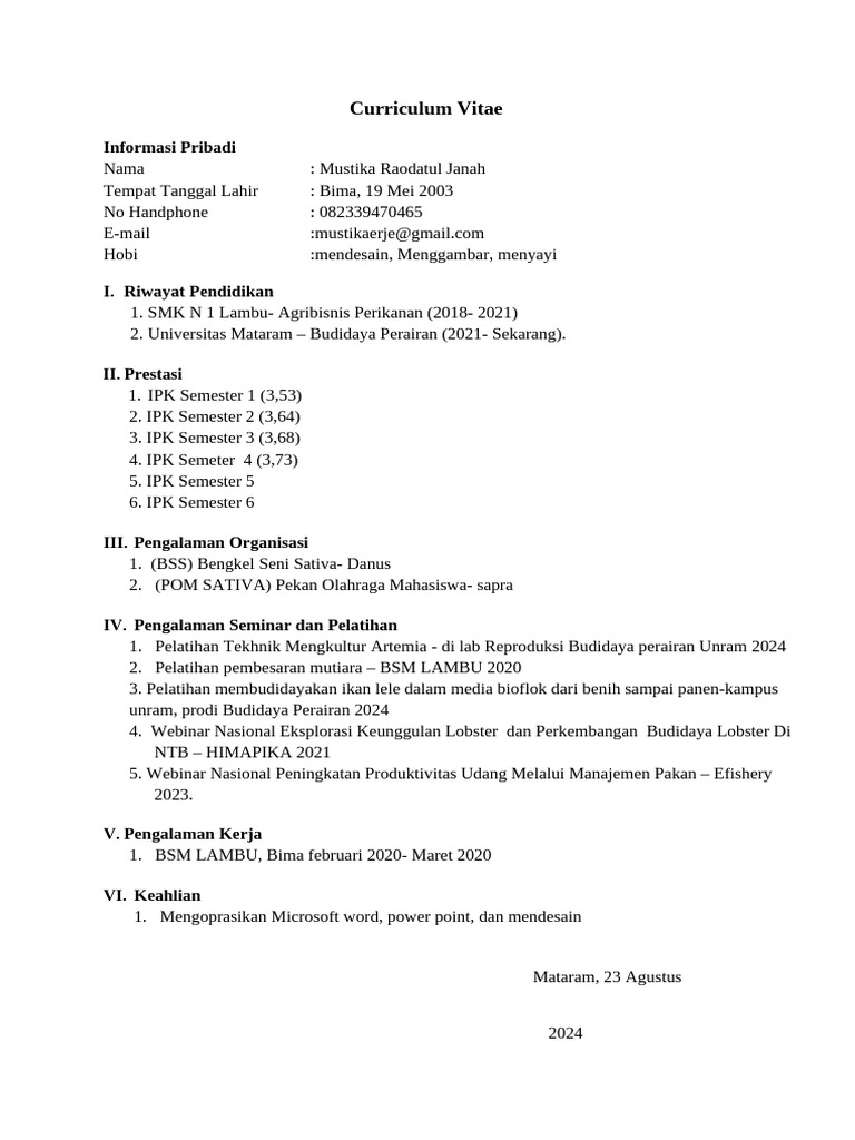 Contoh CV (1) (1) | PDF