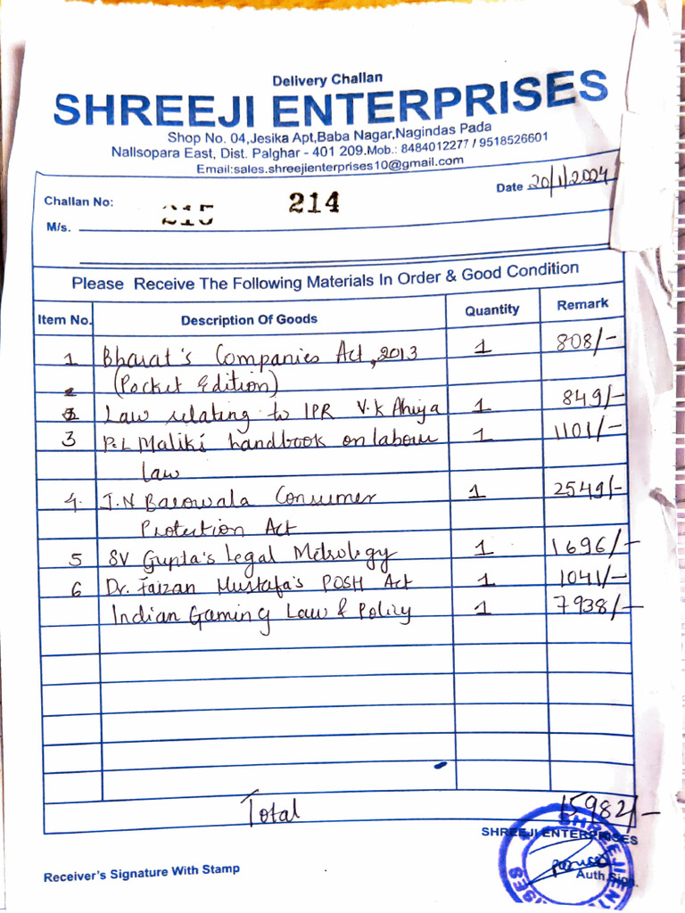 Books Receipt | PDF
