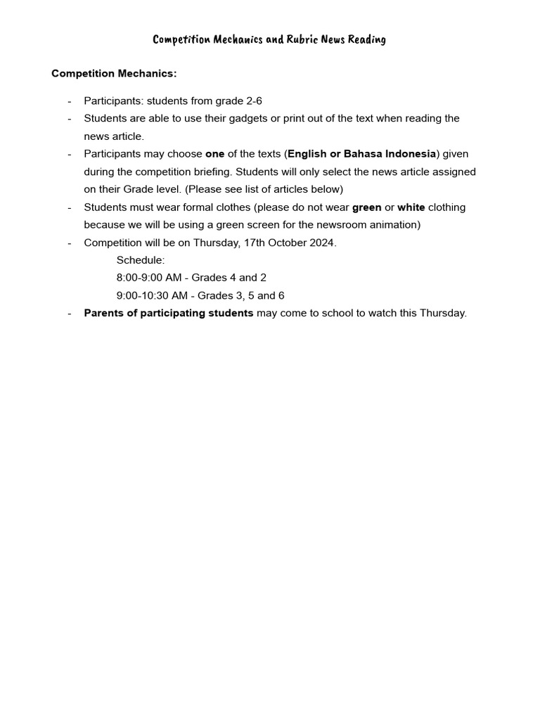 00004081-Rubric & News Reading Articles | PDF | Human Communication ...