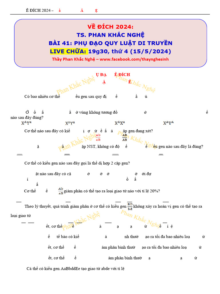 Bài 41. Phụ đạo QLDT | PDF