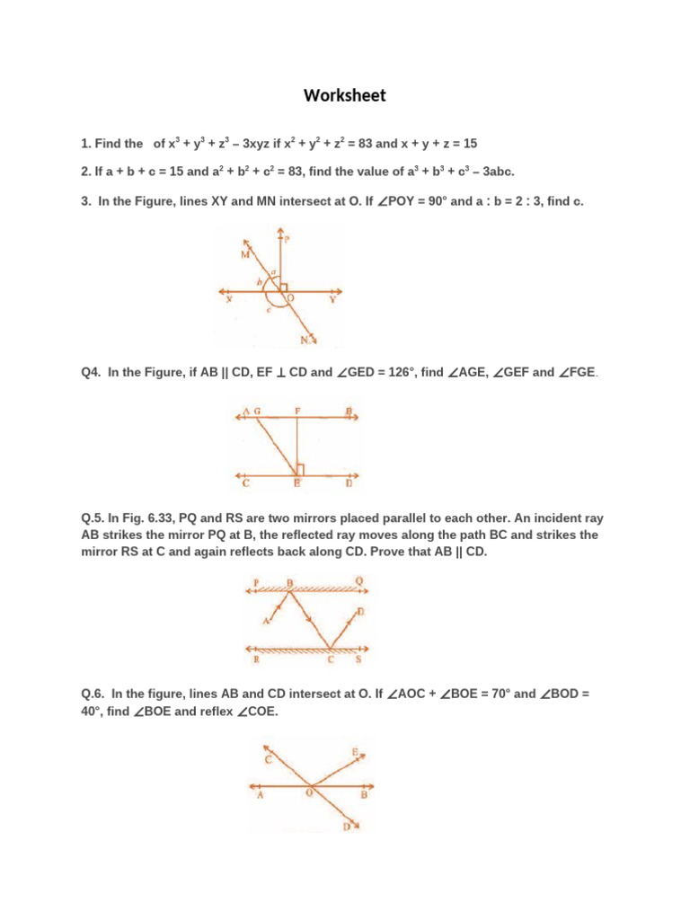 worksheet (class 9) | PDF | Elementary Geometry | Geometric Shapes