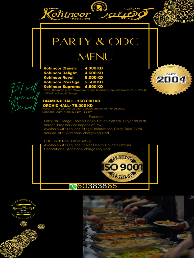 Kohinoor Party&ODC Menu 198241 | PDF | Salad | Soup