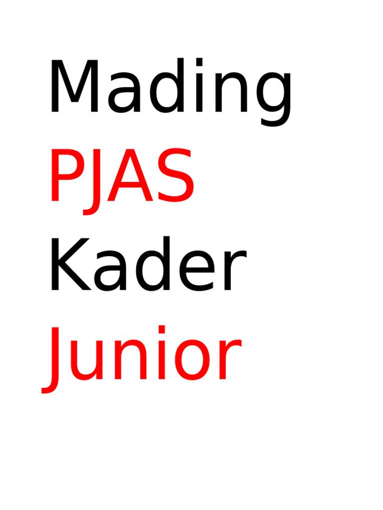 Mading PJAS Kader Junior | PDF
