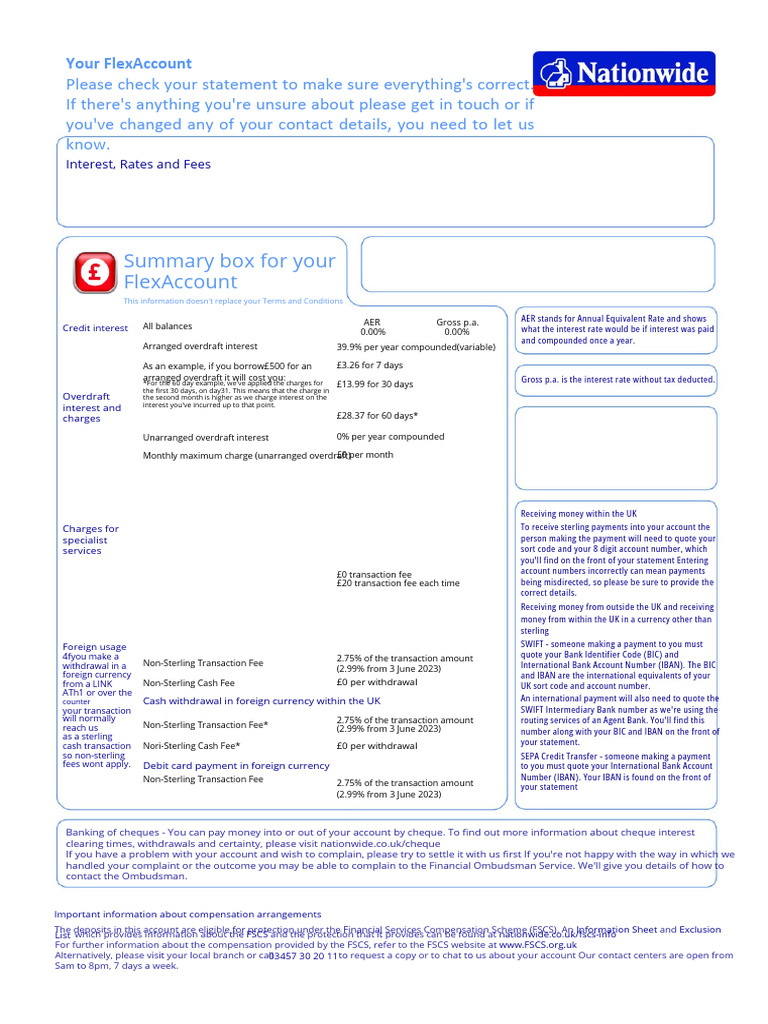 UK Nationwide Bank Statement PDF | PDF | Banking | Payments