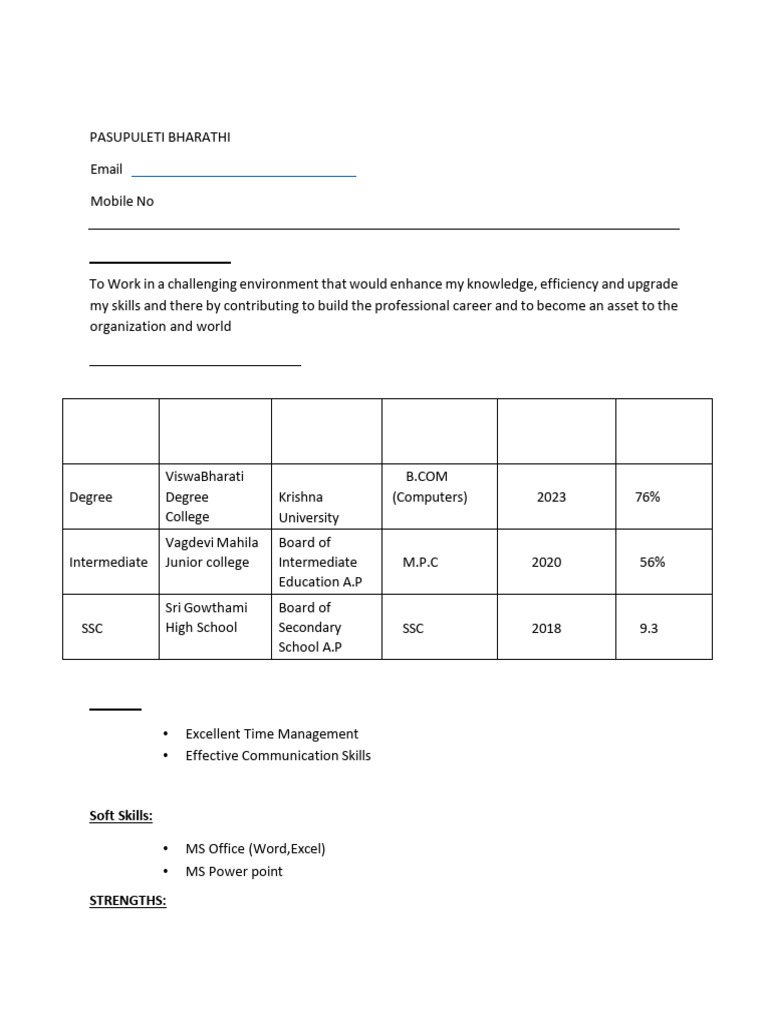Bharathi Resume | PDF