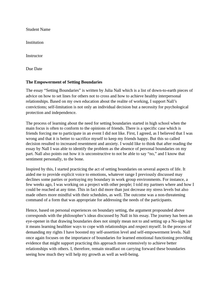 BOUNDARIES | PDF | Empowerment | Cognition